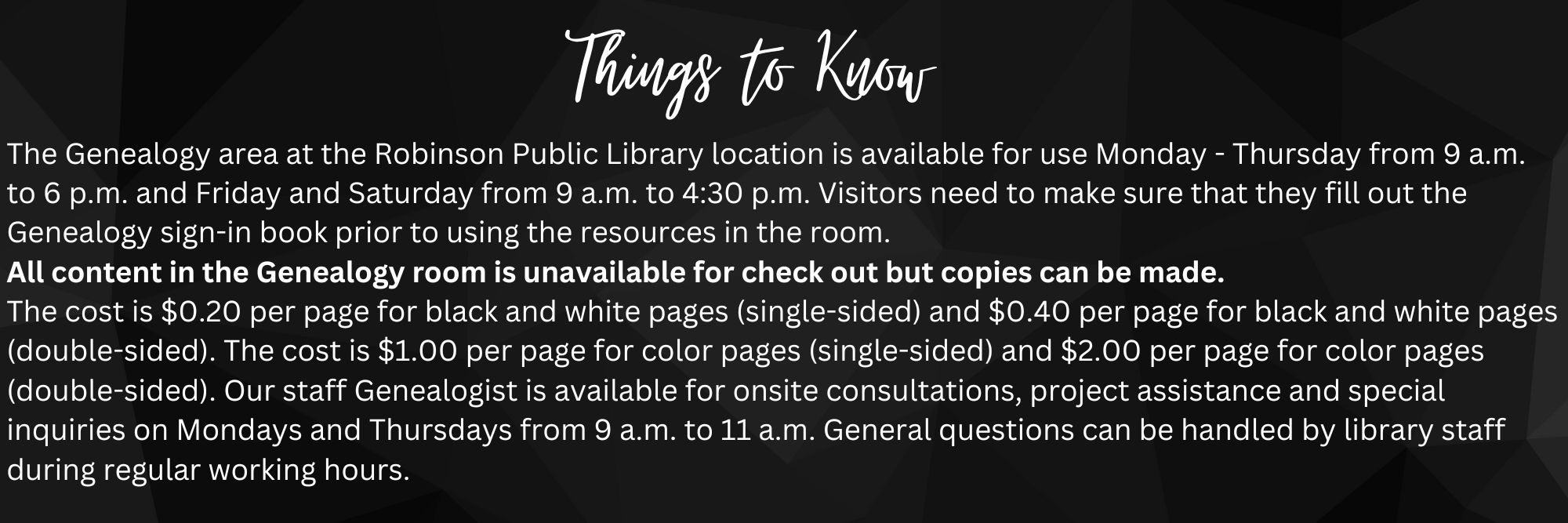 Genealogy – Robinson Public Library District